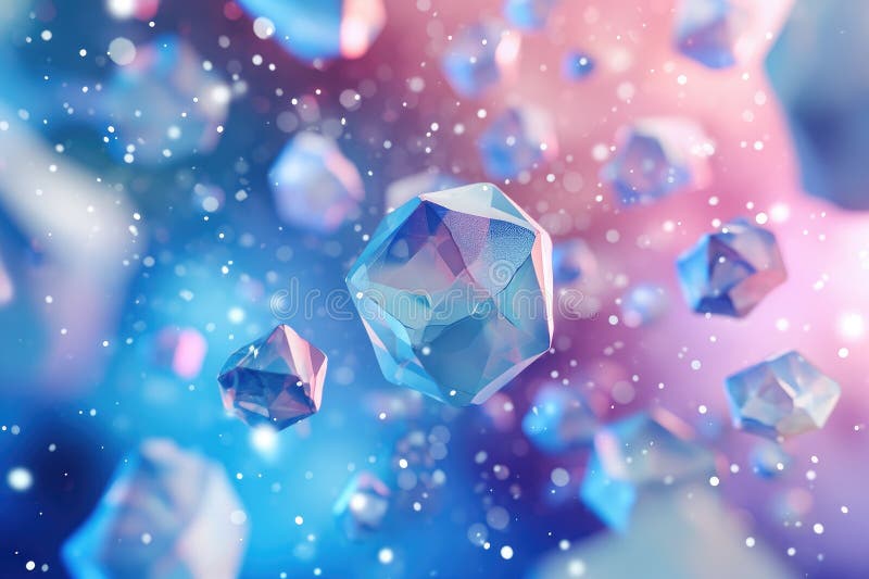 A Photo Capturing a Multitude of Blue Crystals Suspended in Mid-air ...