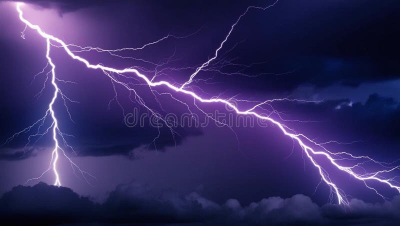A Photo Capturing a Powerful Lightning Bolt Illuminating the Night Sky ...