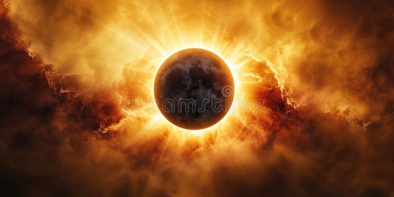 Solar Eclipse in the Sky with Clouds Stock Image - Image of ...