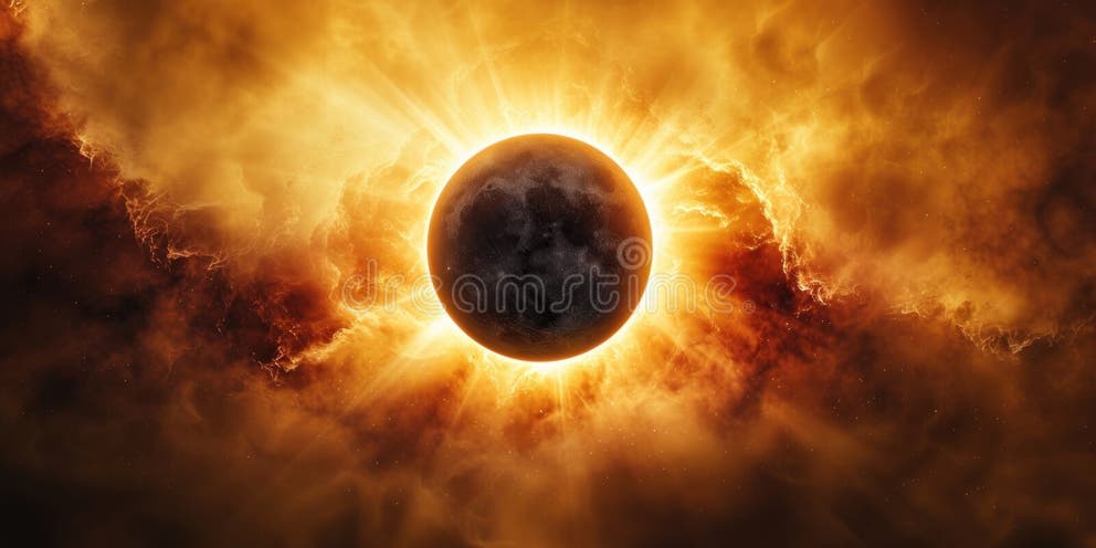 Solar Eclipse in the Sky with Clouds Stock Image - Image of ...