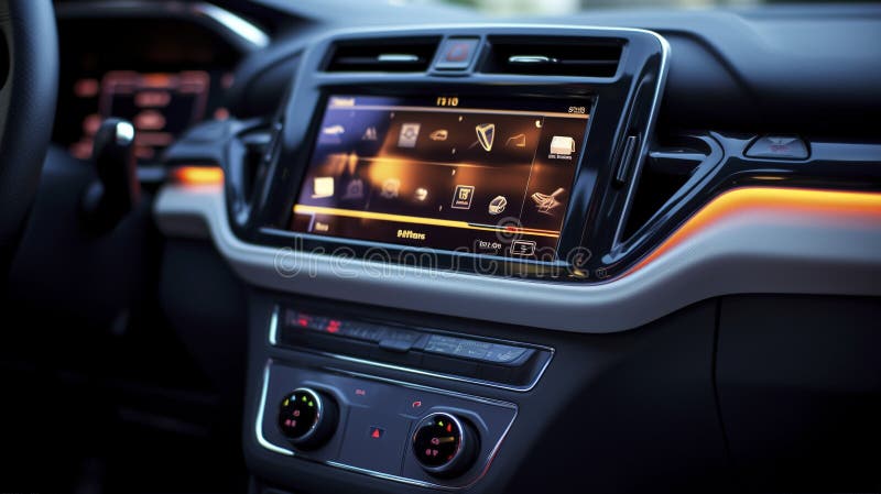A Photo of a Car Rental Infotainment System Stock Illustration ...