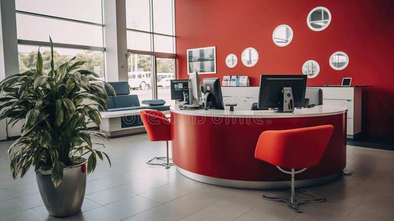 A Photo of a Car Rental Reservation Desk Stock Illustration ...