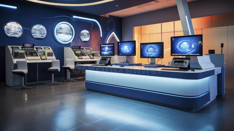 A Photo of a Car Rental Reservation Desk Stock Illustration ...