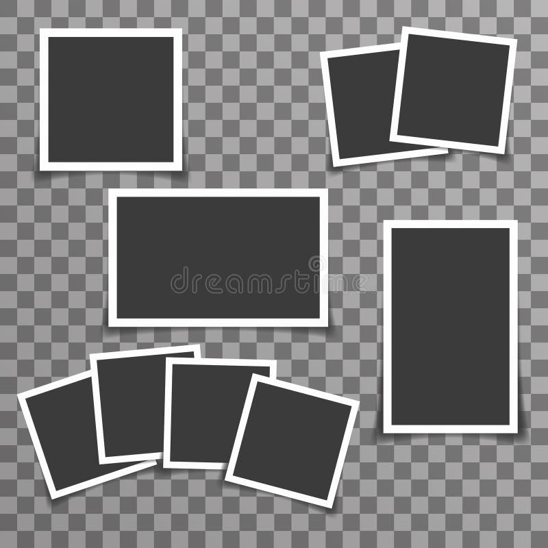 Photo Card Frame with Shadow Digital Photography Image Mockup Set ...