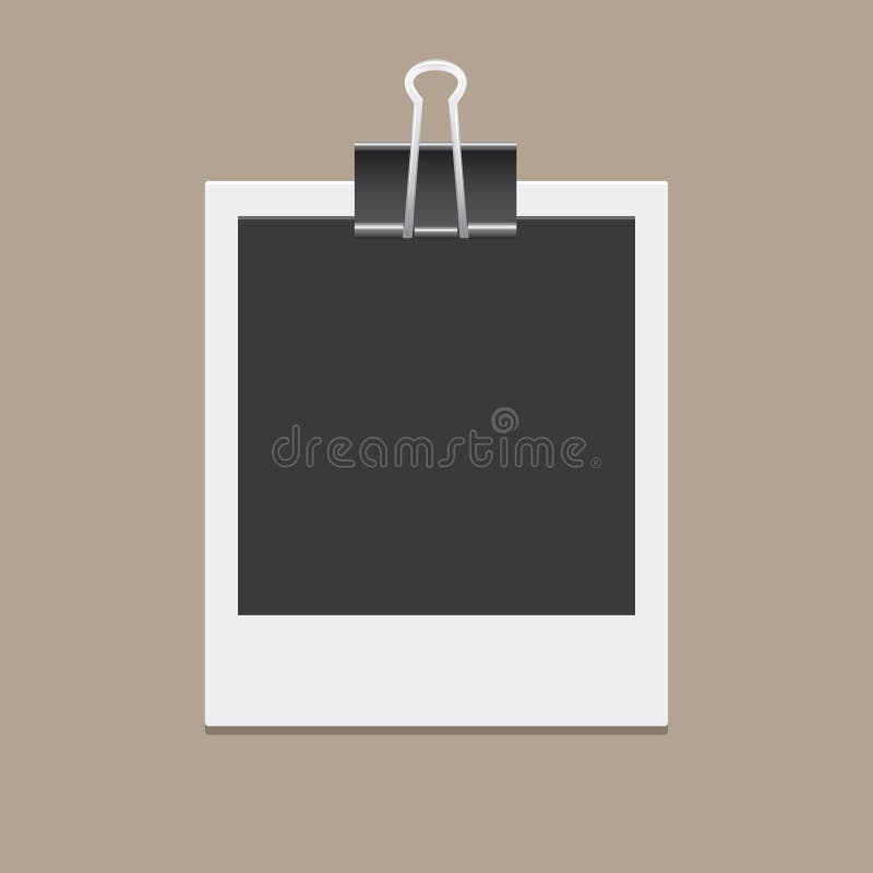 Photo Card with Office Clip Stock Vector - Illustration of design ...