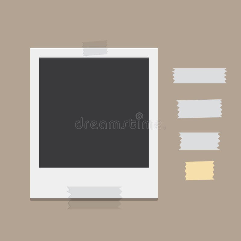 Photo Card with Tape Pieces Stock Vector - Illustration of photoframe ...