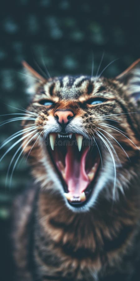 Photo of Cat Screaming Generative AI Stock Illustration - Illustration ...
