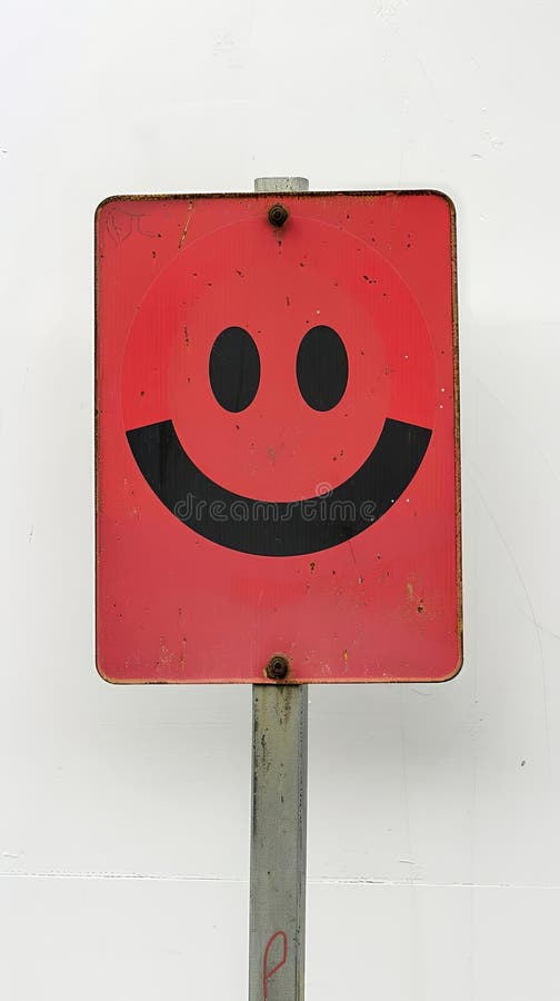 Photo of a Cautionary Sign Indicating No Smiling Allowed Against a ...