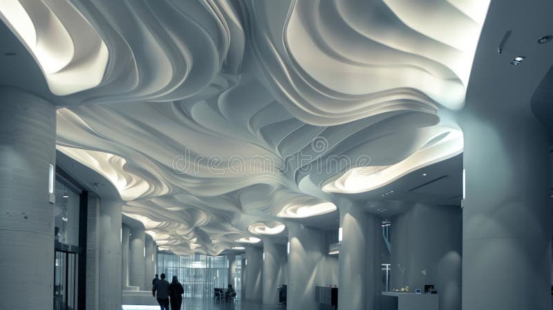 A Photo of a Ceiling Installation Made from a Smart Material that ...