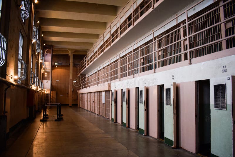Inside Empty Alcatraz Cell Block Stock Image - Image of corridor, jail ...