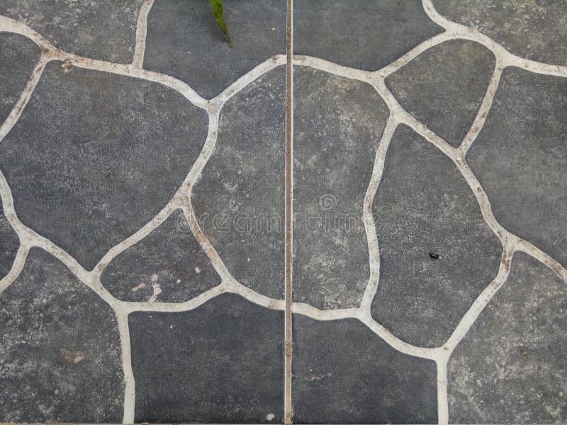 Ceramic Floor with River Stone Texture in Black with White Lines Stock ...