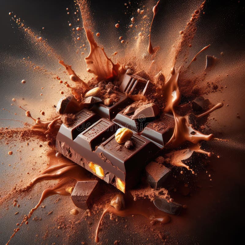 Photo of Chocolate Bar Explosion Stock Image - Image of pattern, energy ...