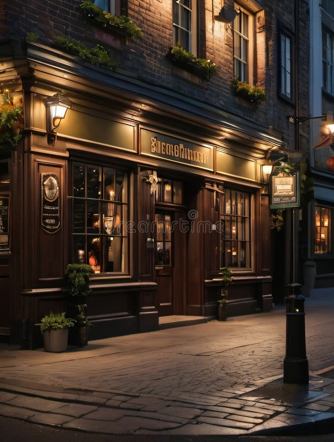 Photo of Classic Irish Pub, Illustration. Generative AI Stock Image ...
