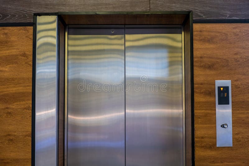 Photo of a Classic Metal-colored Elevator Stock Image - Image of ...