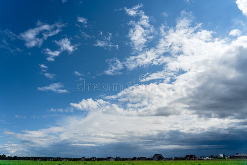 Photo of the Clear Blue Sky with White Clouds Above Countryside Stock ...