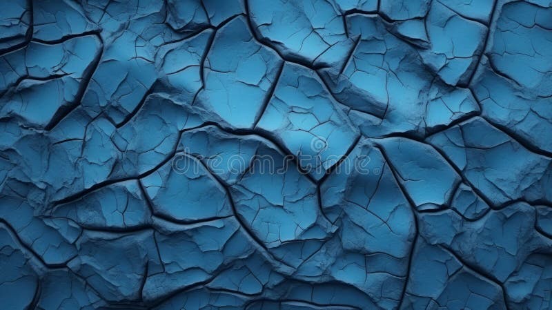 Photo of a Close-up of a Cracked Blue Surface Stock Illustration ...