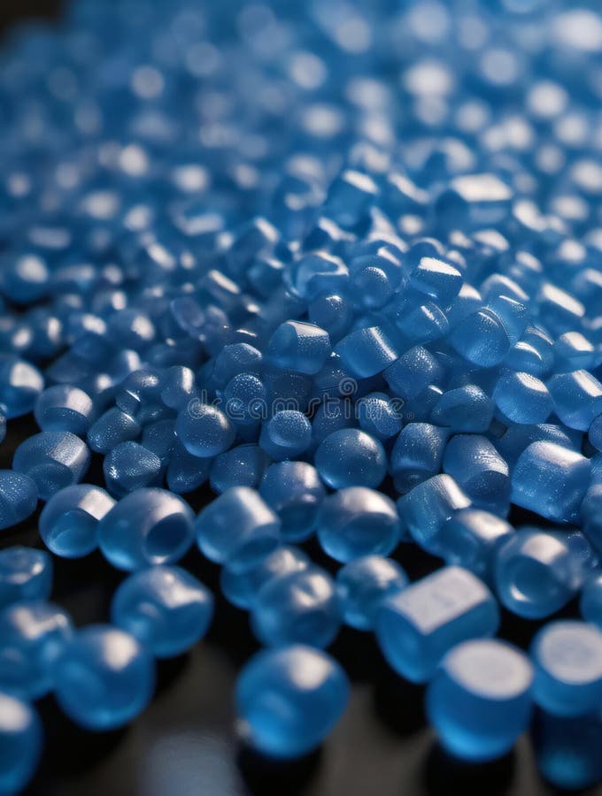 Photo of Close Up Flat Lay of a Blue Plastic Polypropylene Granules on ...