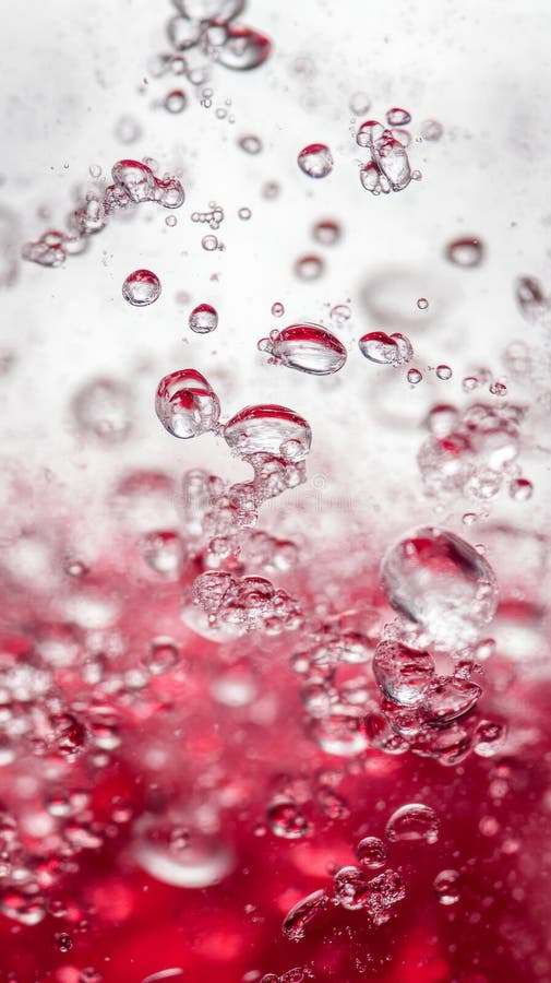 Photo of a Close-up Macro Photograph of an Abstract Red Fluid Structure ...