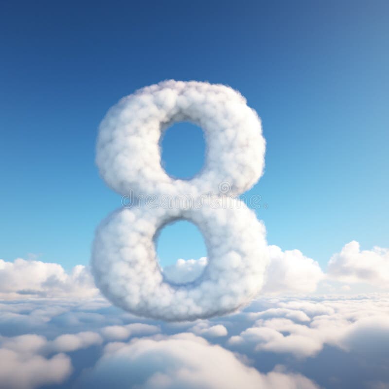 Cloud Number Eight in Vibrant Blue Sky - High Quality Stock Photo Stock ...