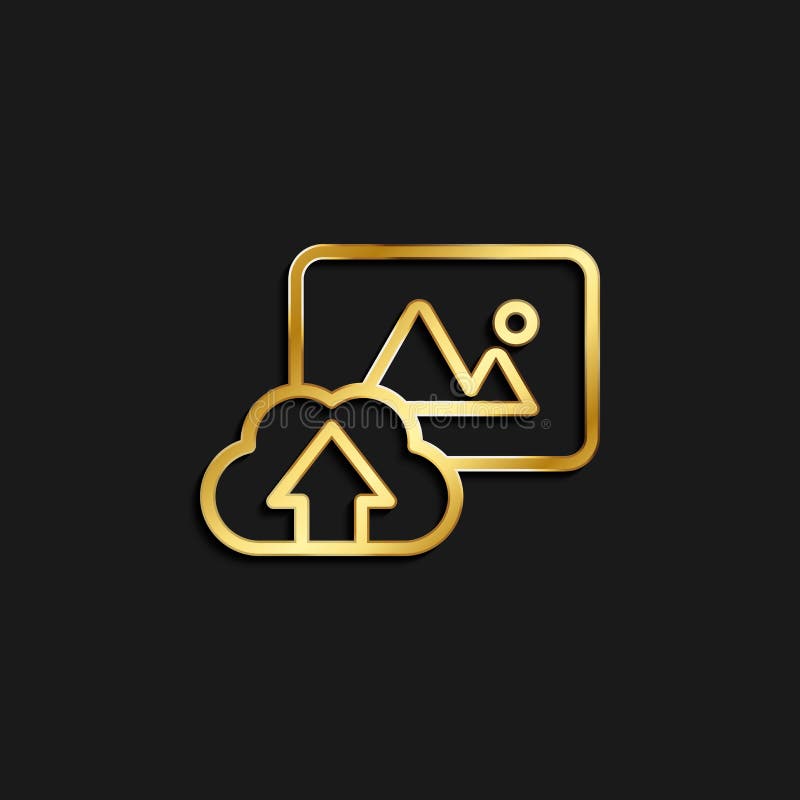 Photo, Cloud, Upload Gold Icon. Vector Illustration of Golden Stock ...