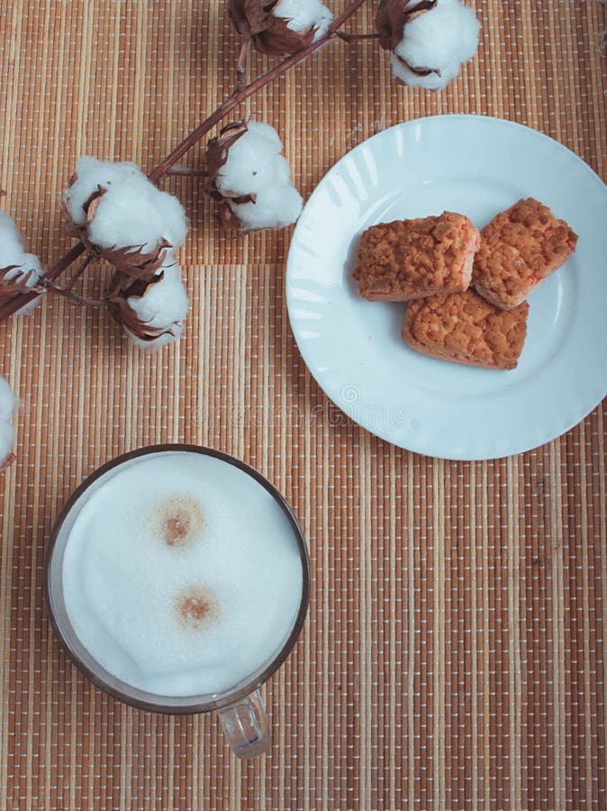 Photo of a Coffee Crust on a Table with Cookies Stock Photo - Image of ...