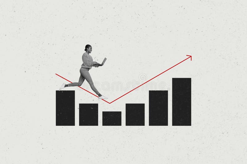 Photo Collage Artwork Composite Sketch Image of Young Business Woman ...