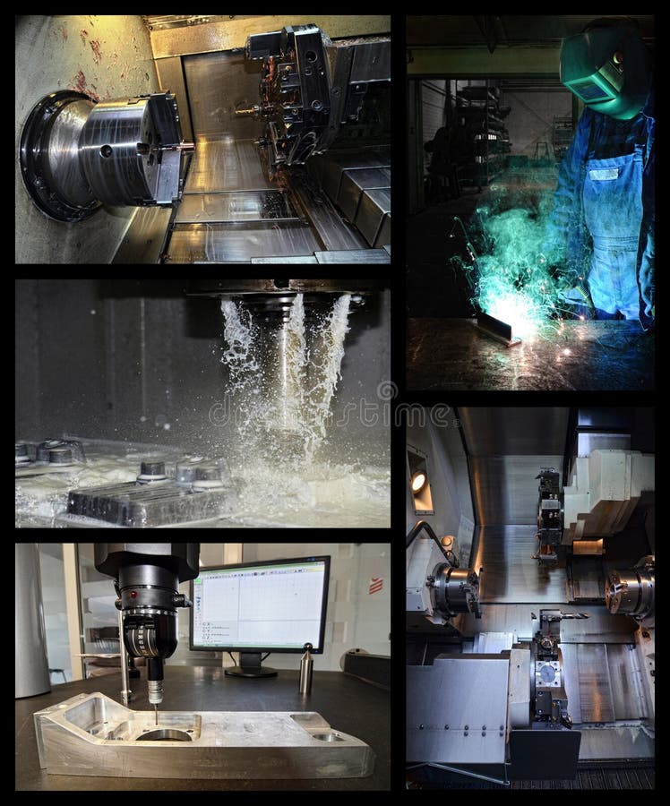 Photo Collage of Cnc Machine, Turning, Milling, Measuring, Welding, Edm ...