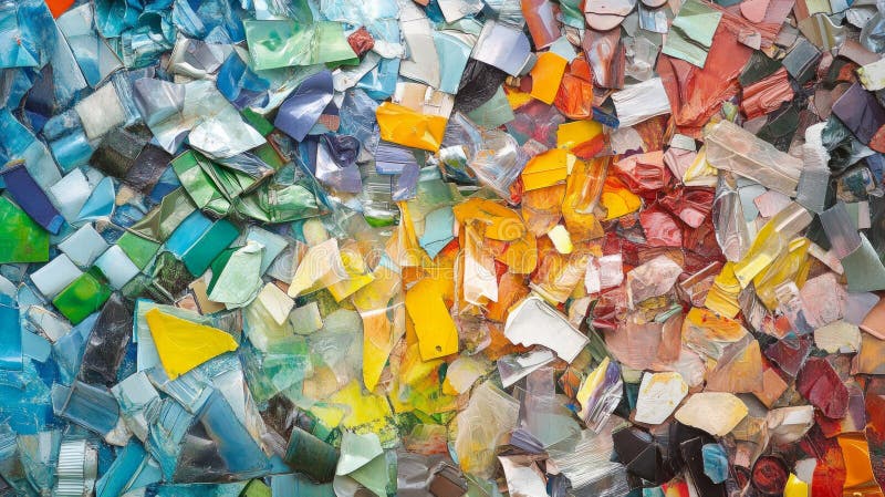 Photo Collage of Colorful Recycled Plastic Pieces for Interior ...