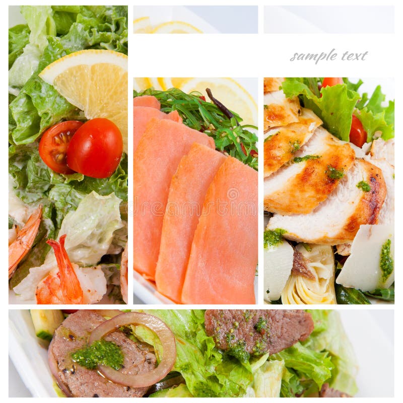 Photo Collage of Dishes for Restaurant Menu Stock Image - Image of ...