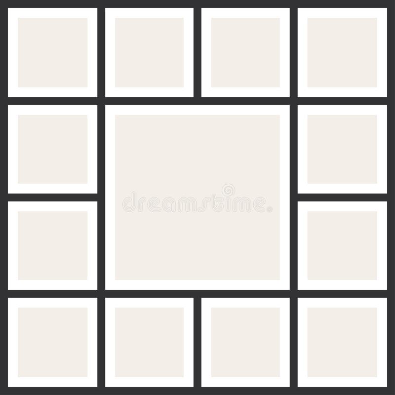 Photo Collage Frames. Vintage Photo Album, Application Template Stock ...