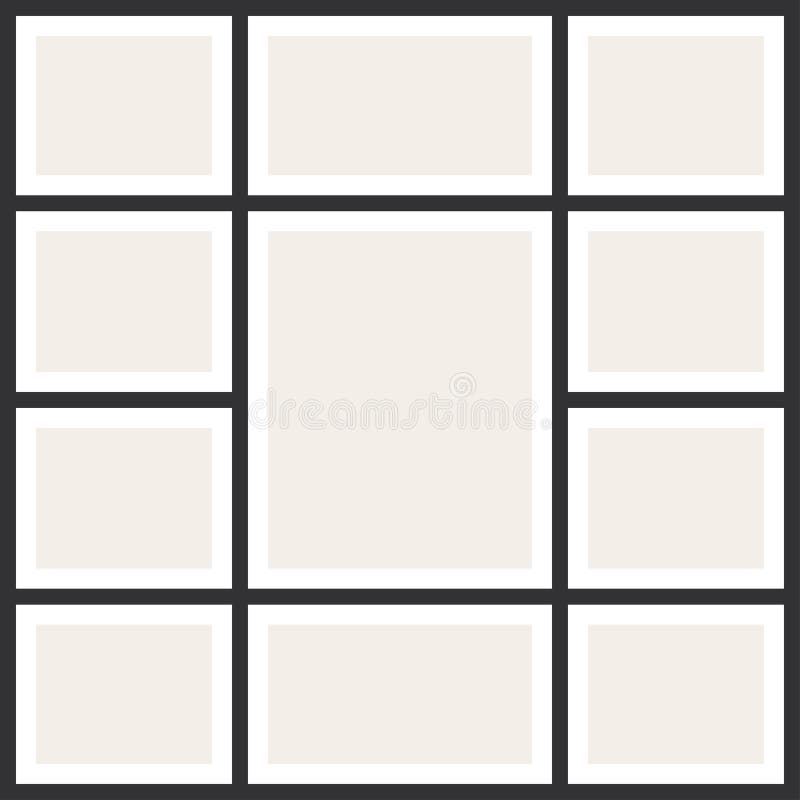 Photo Collage Frames. Vintage Photo Album, Application Template Stock ...