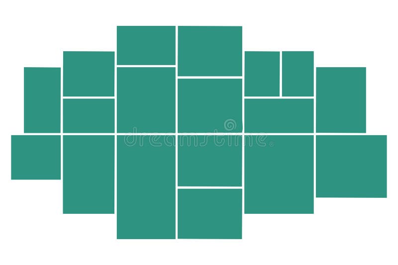 Photo Collage Gallery Layout Design with Multiple Frames on Light ...