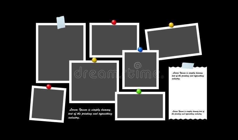 Photo Collage Gallery, Paper Frame Element. Vector Illustration Stock ...