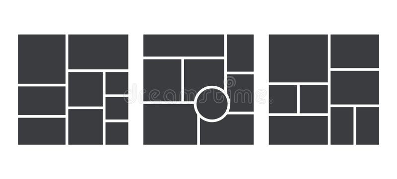 Photo Collage Mood Board Template Banner With Mosaic Pictures Vector