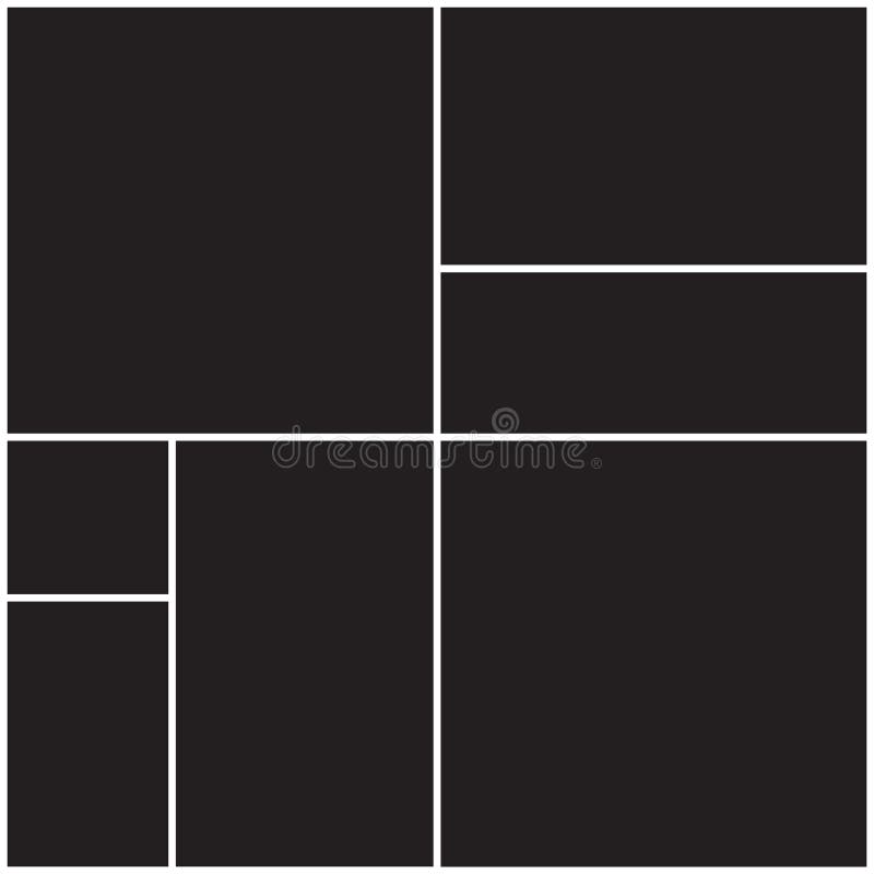 Photo Collage Pattern. White Frames, Colored Pattern Stock Vector ...