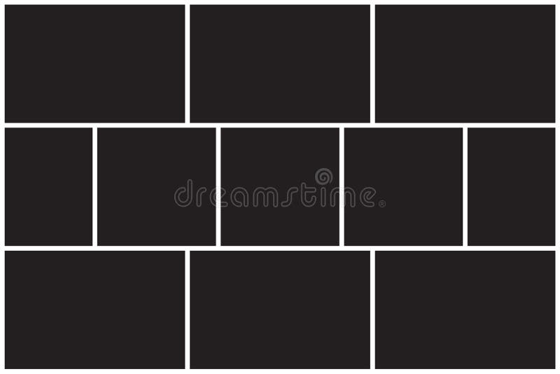 Photo Collage Pattern. White Frames, Colored Pattern Stock Vector ...