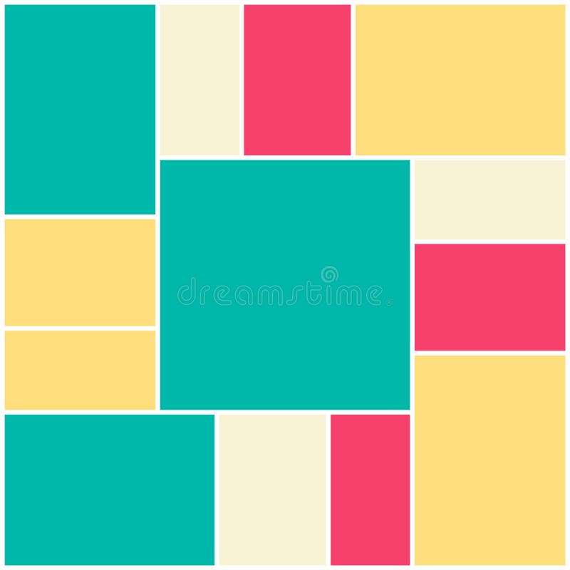 Photo Collage Pattern. White Frames, Colored Pattern Stock Vector ...