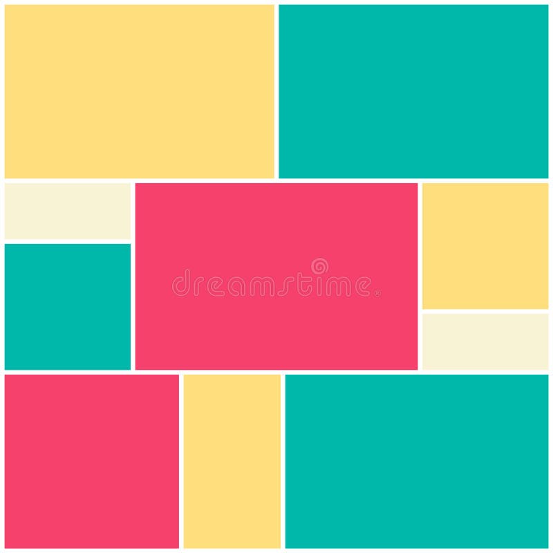 Photo Collage Pattern. White Frames, Colored Pattern Stock Vector ...