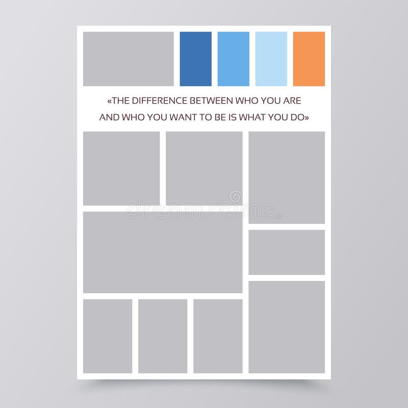 Moodboard Grid Mosaic Photo Collage Layout Abstract Minimalist Blank
