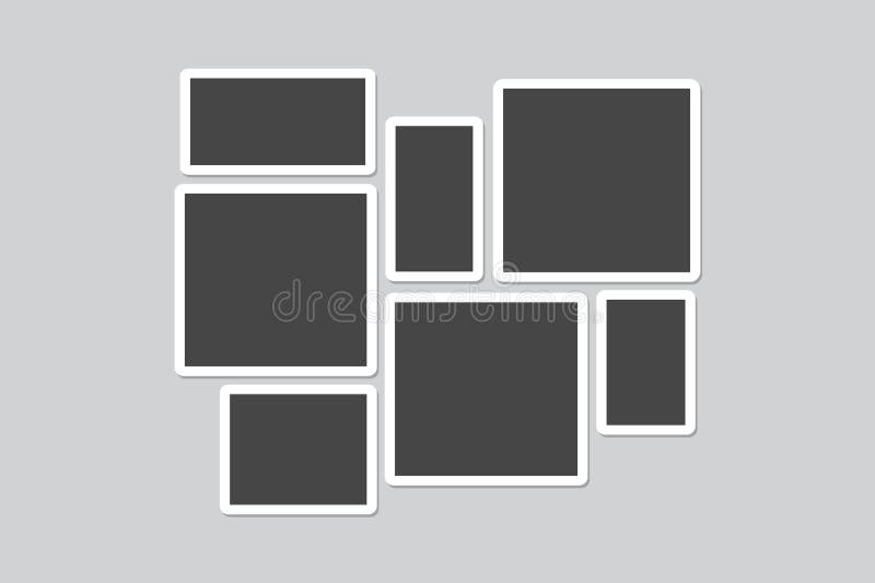 Photo Frame Template with Collage Effect Stock Vector - Illustration of ...