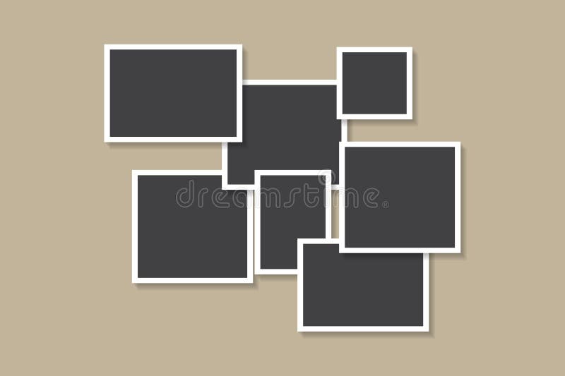 Photo Frame Template with Collage Effect Stock Vector - Illustration of ...