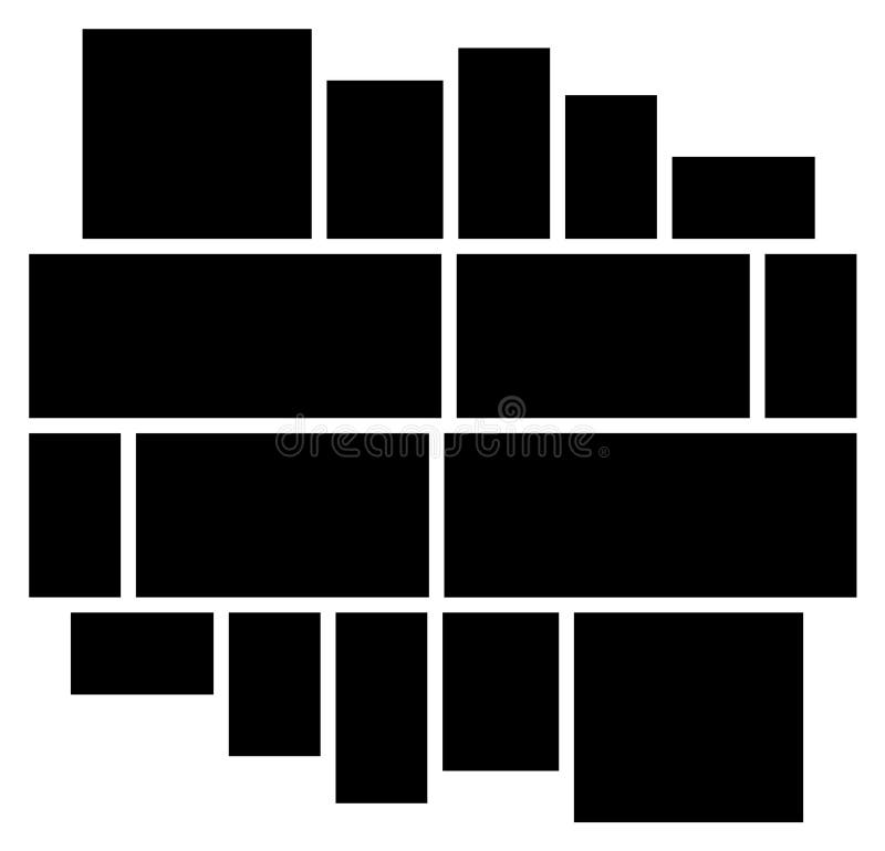 Photo Collage Vector Template. Background and Rectangle Shape for Wall ...