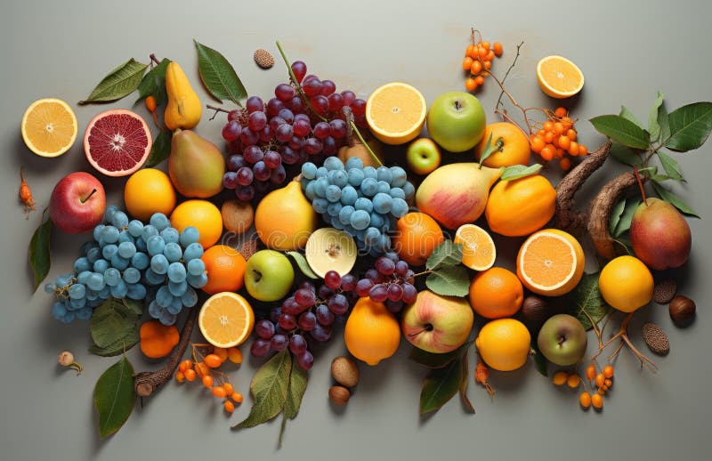 Photo of a Colorful Assortment of Fresh Fruit on a Table Created with ...