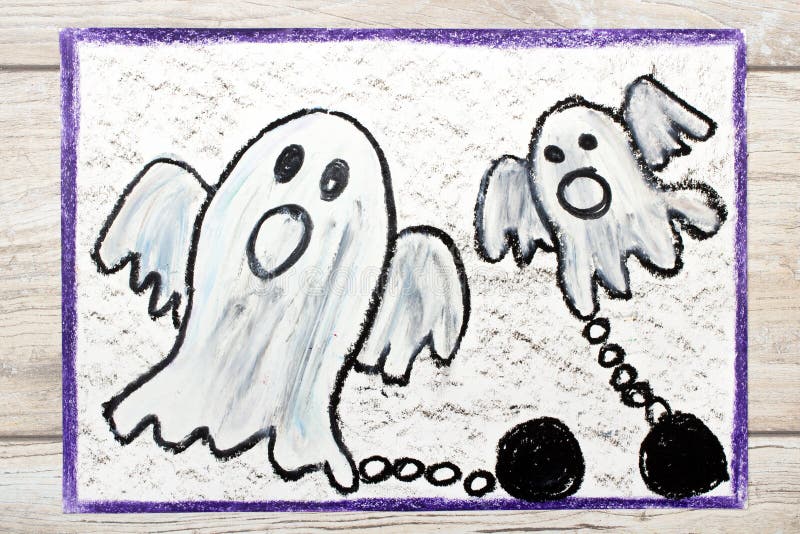 Drawing: Two Scary Ghost with Chains Stock Photo - Image of body, chain ...