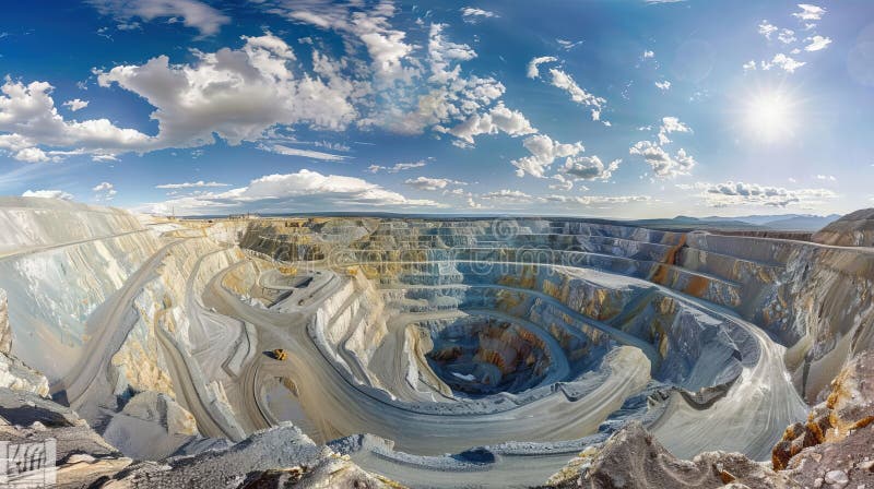 Photo of a Colorful Panoramic View of a Gold Mining Area Stock ...