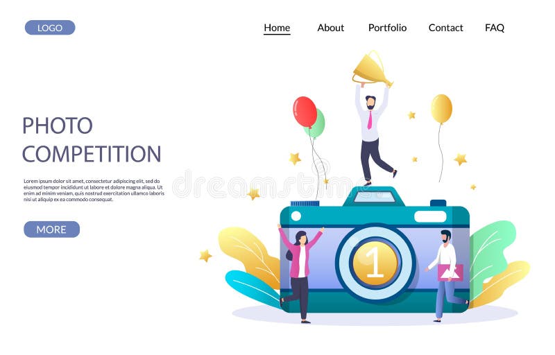 Photo Competition Vector Website Landing Page Design Template Stock ...