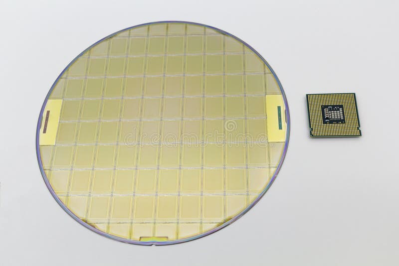 Silicon Wafer on Machine Process Examining in Microscope Stock Image ...