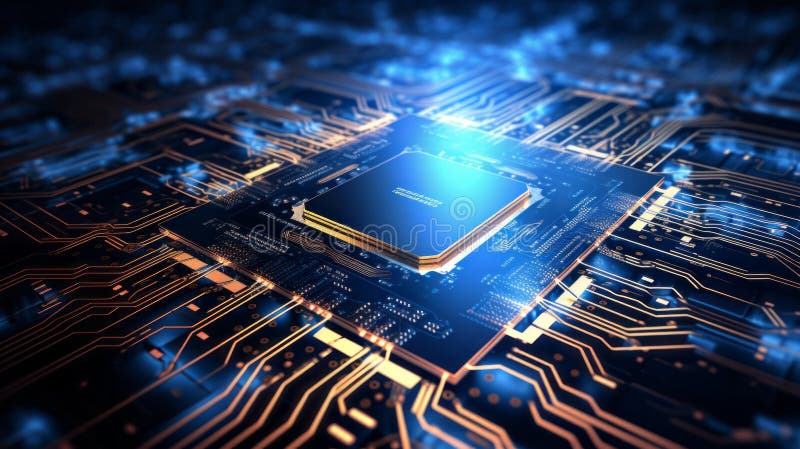 Photo of a Computer Chip Placed on a Circuit Board, Showcasing Modern ...