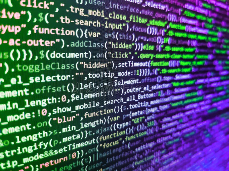 Photo of Computer Digital Background. Developer Working on Software ...