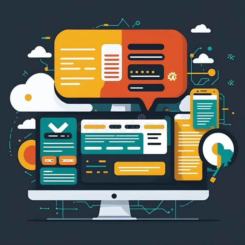 Ai Generated a Computer Screen Displaying a Chat Box with a Speech ...